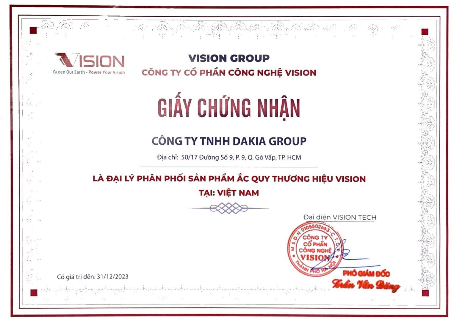 Đại Lý Phân Phối Ắc Quy Vision Chính Hãng Tại TP HCM