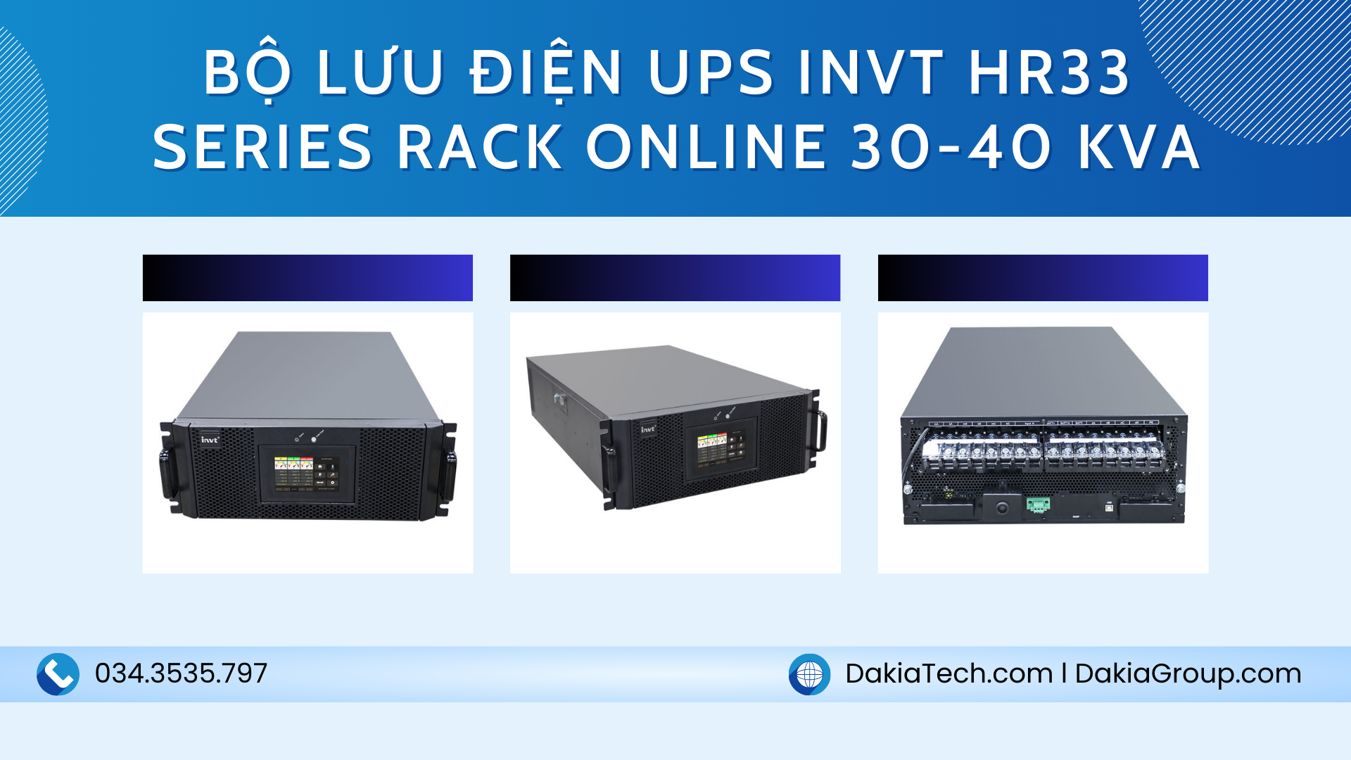 BỘ LƯU ĐIỆN UPS INVT HR33 Series RACK Online 30-40 kVA (380V/400V/415V)